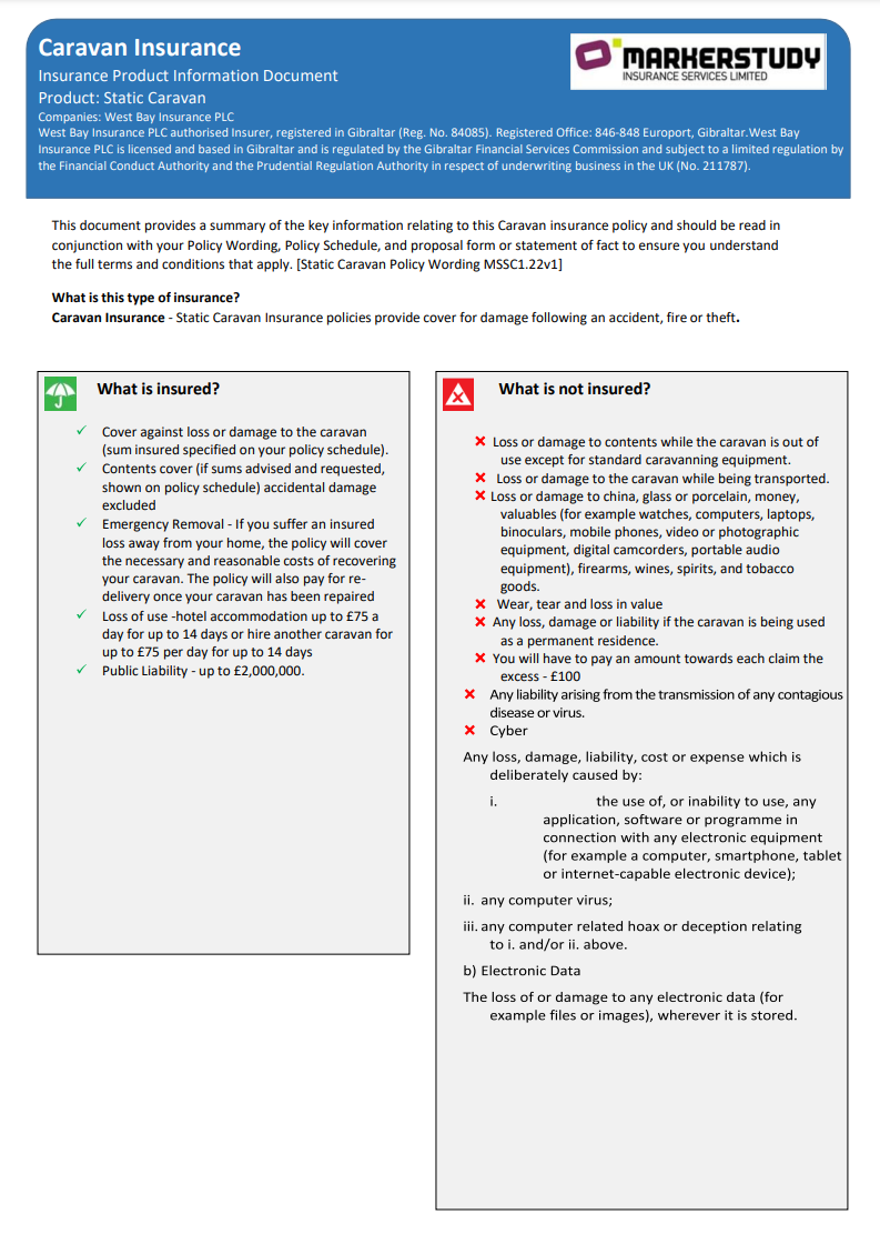 Markerstudy - Brokers | IPIDs